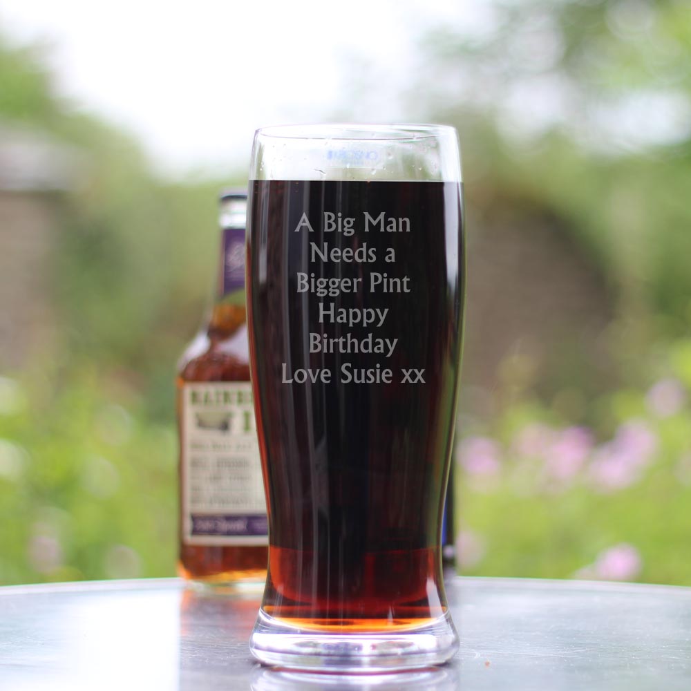 Huge 2 Pint Beer Glasses – PersonalisedGoodies.co.uk