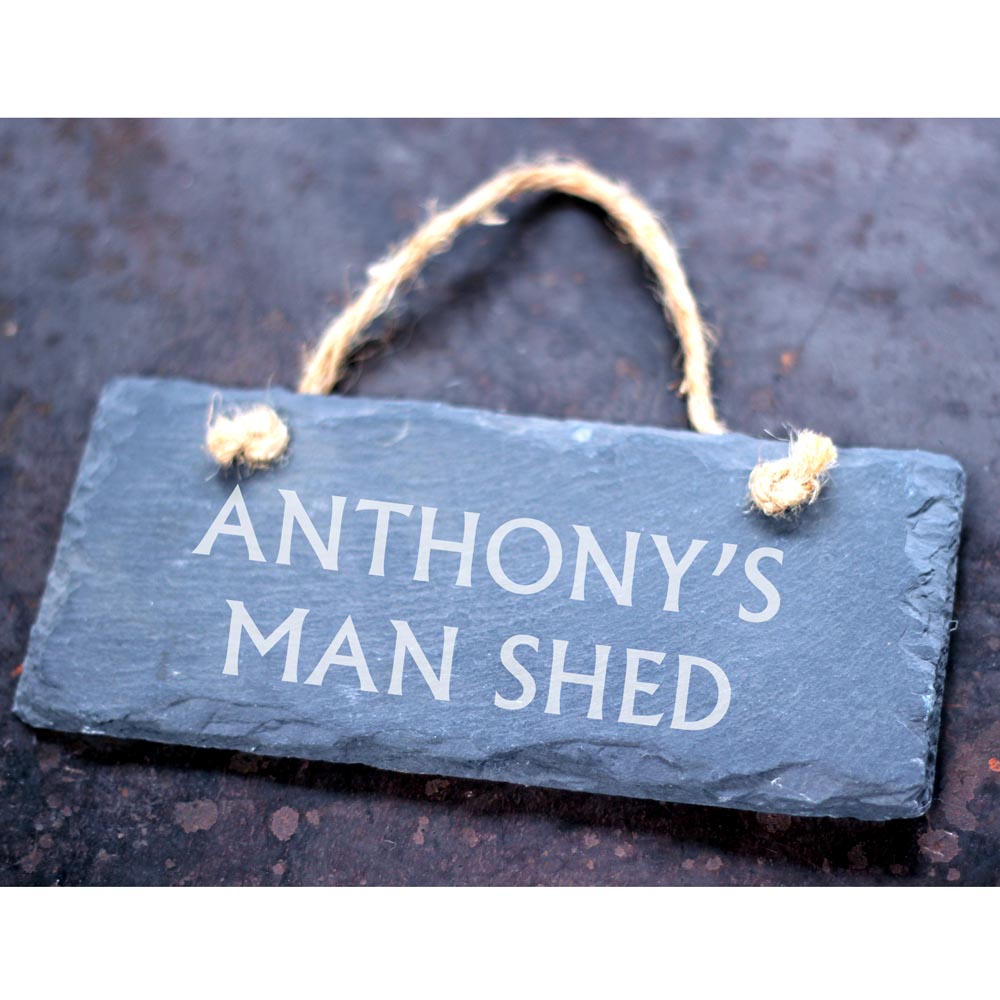 Personalised Man Shed Slate Sign – PersonalisedGoodies.co.uk